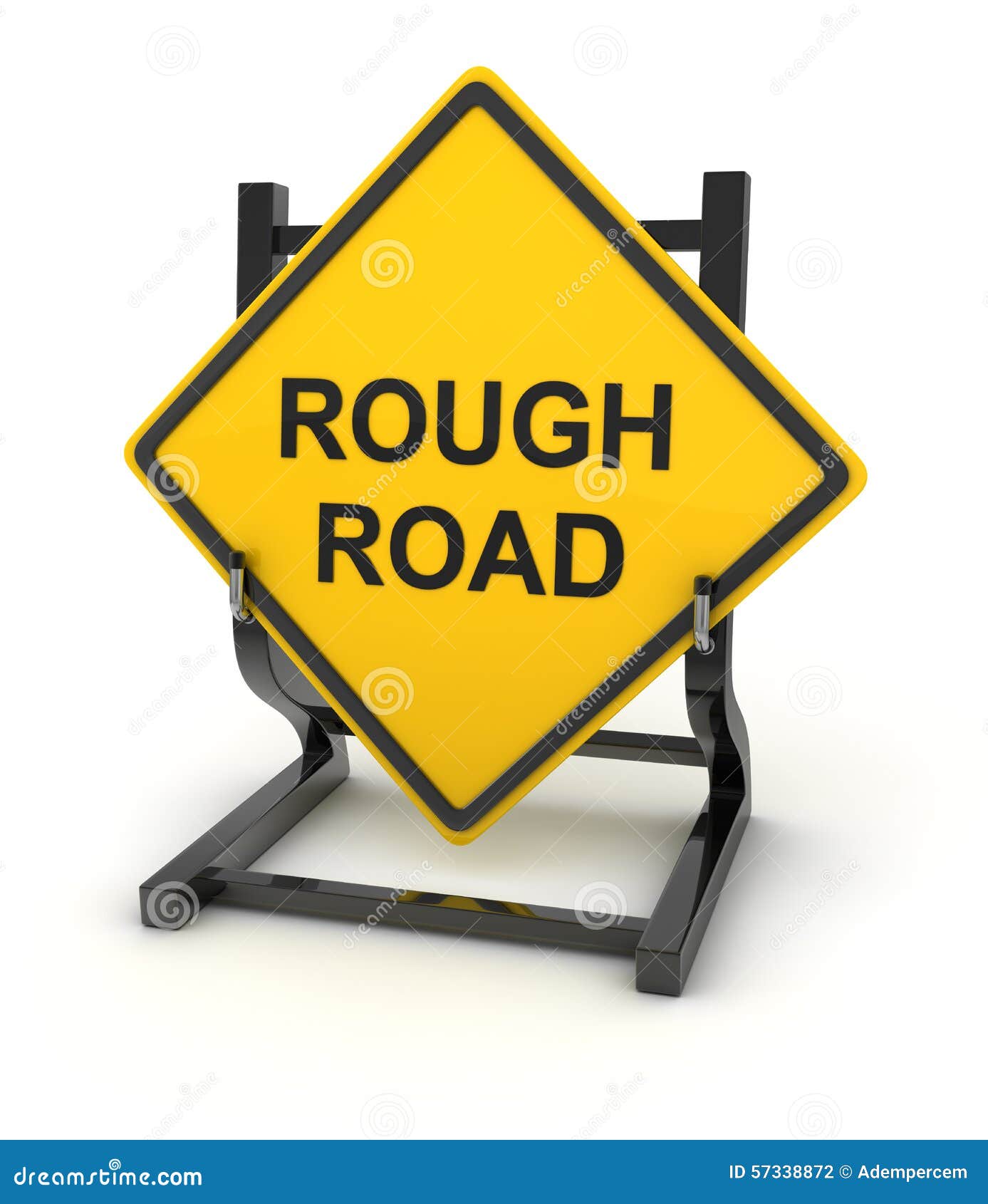 Road sign - rough road stock illustration. Illustration of symbol ...