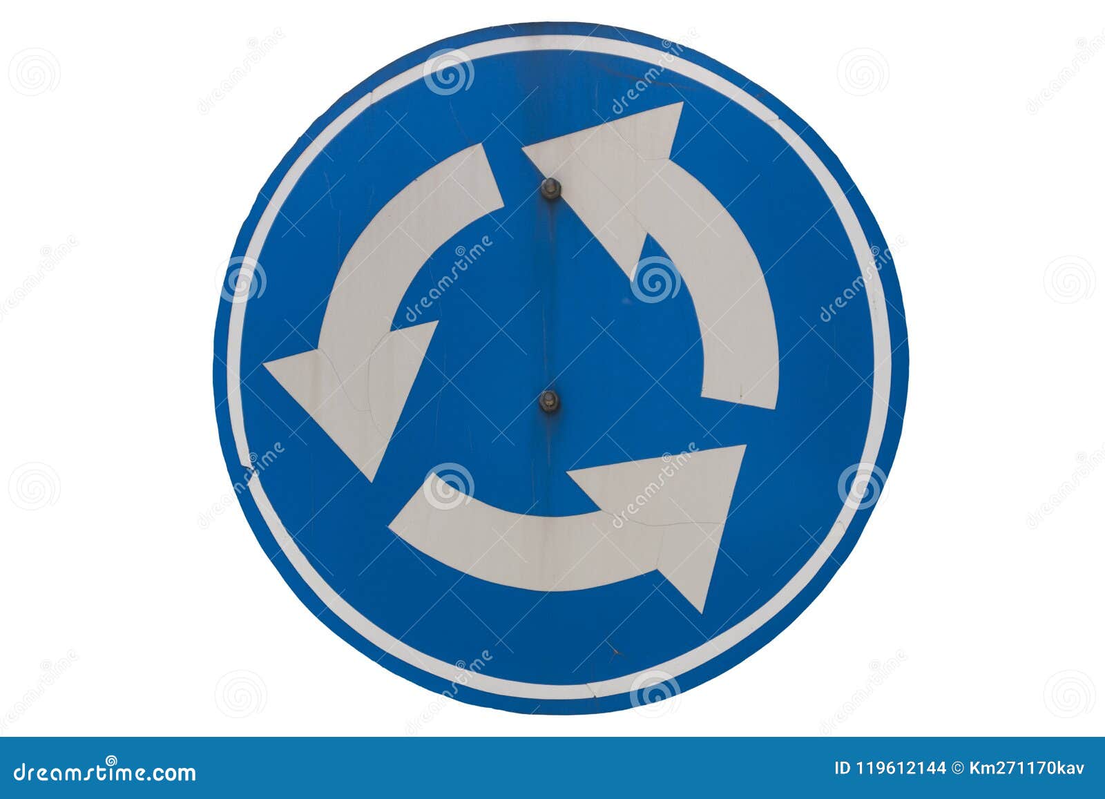 Road Sign `Roundable` Isolated on White. Stock Vector - Illustration of ...
