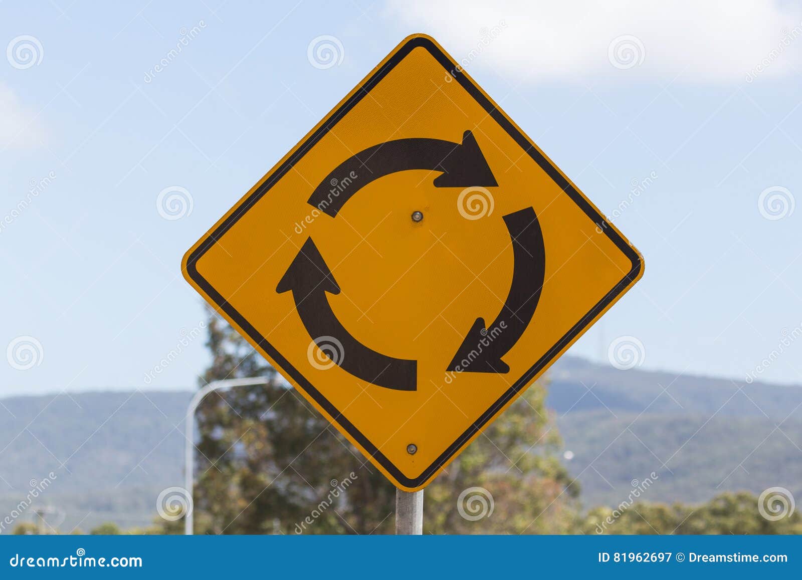 Road Sign, Roundabout. stock image. Image of direction - 81962697
