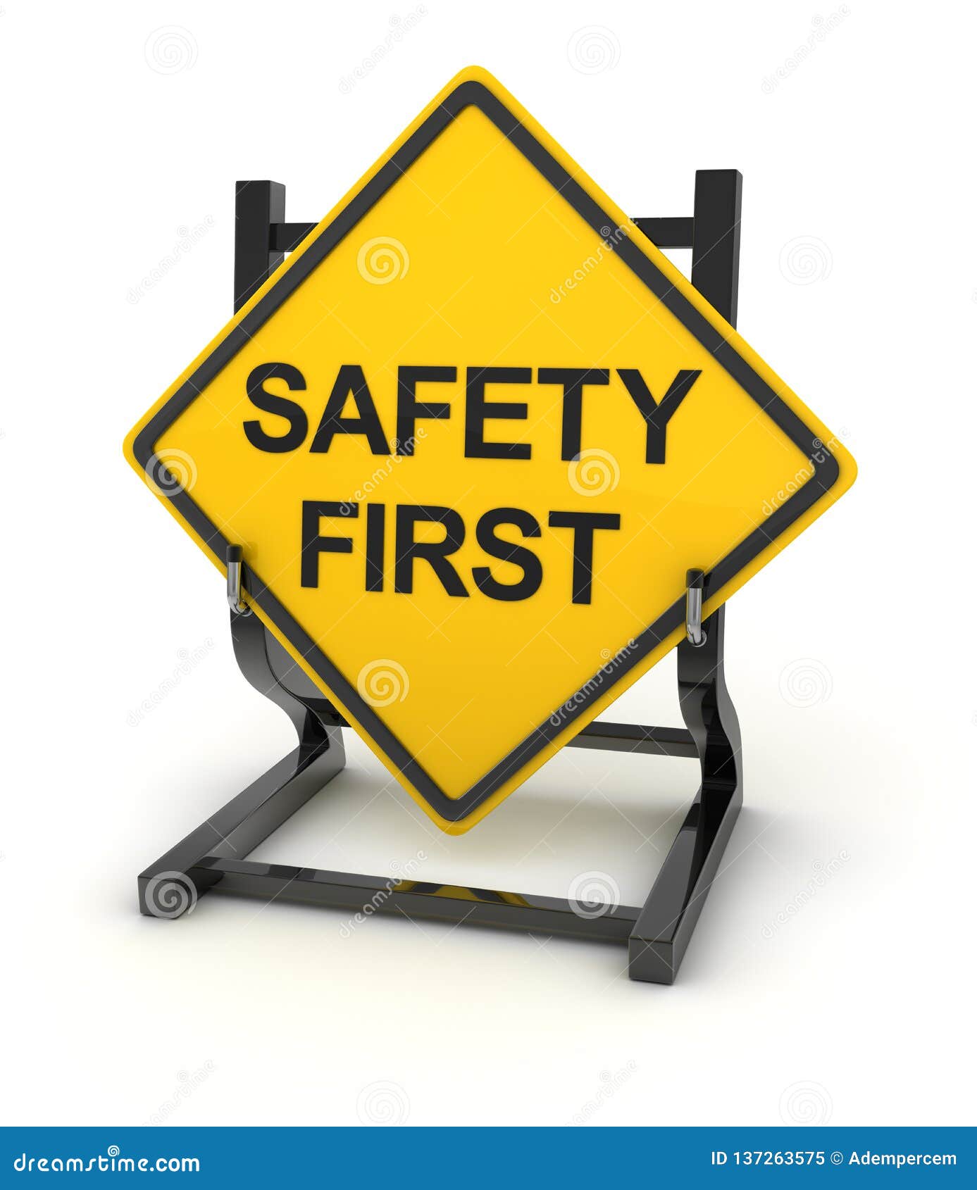 Road sign - safety first stock illustration. Illustration of protection ...