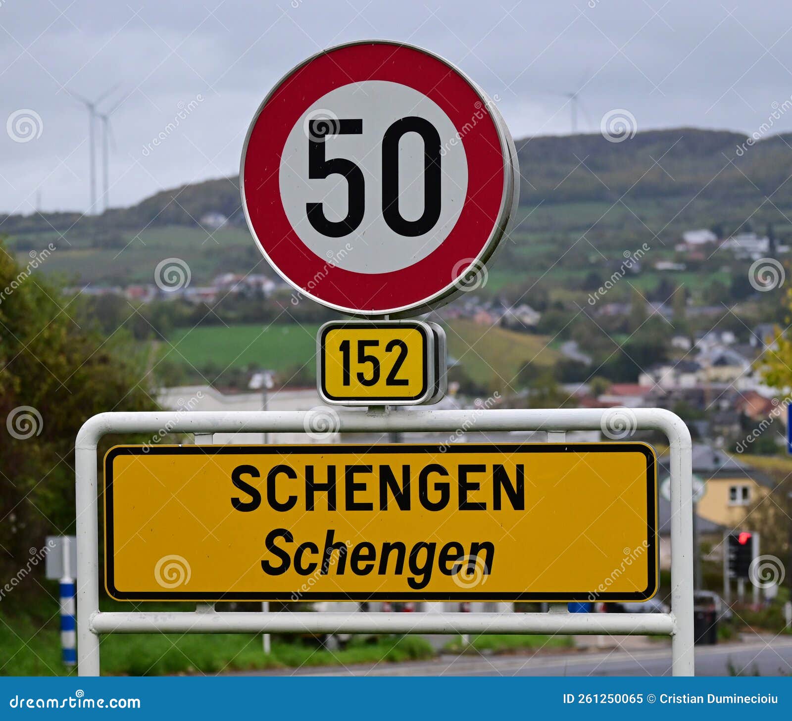 Road Sign in Schengen, Luxembourg Stock Image - Image of transport ...