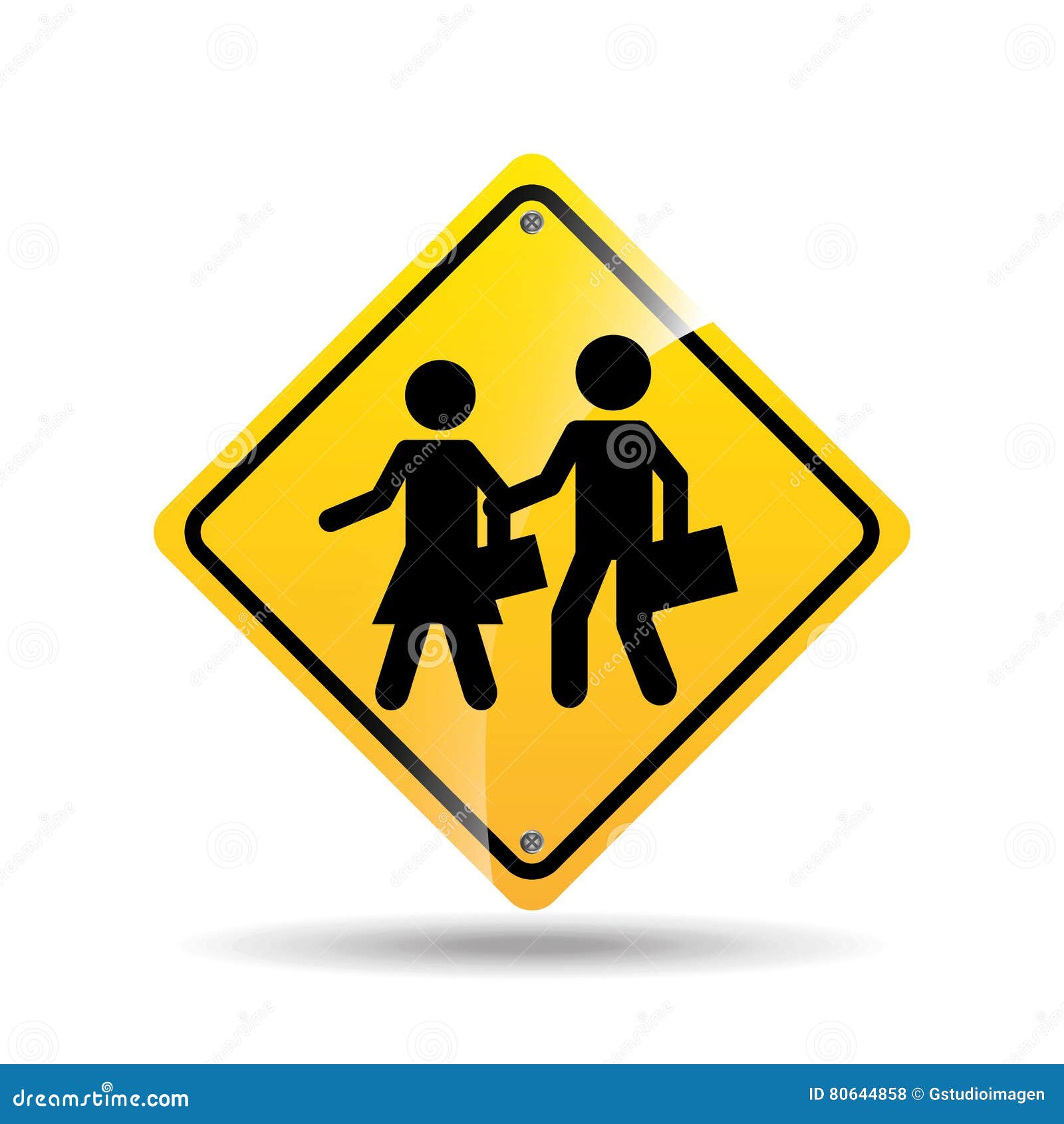 School Zone Sign On A White Background Cartoon Vector | CartoonDealer ...
