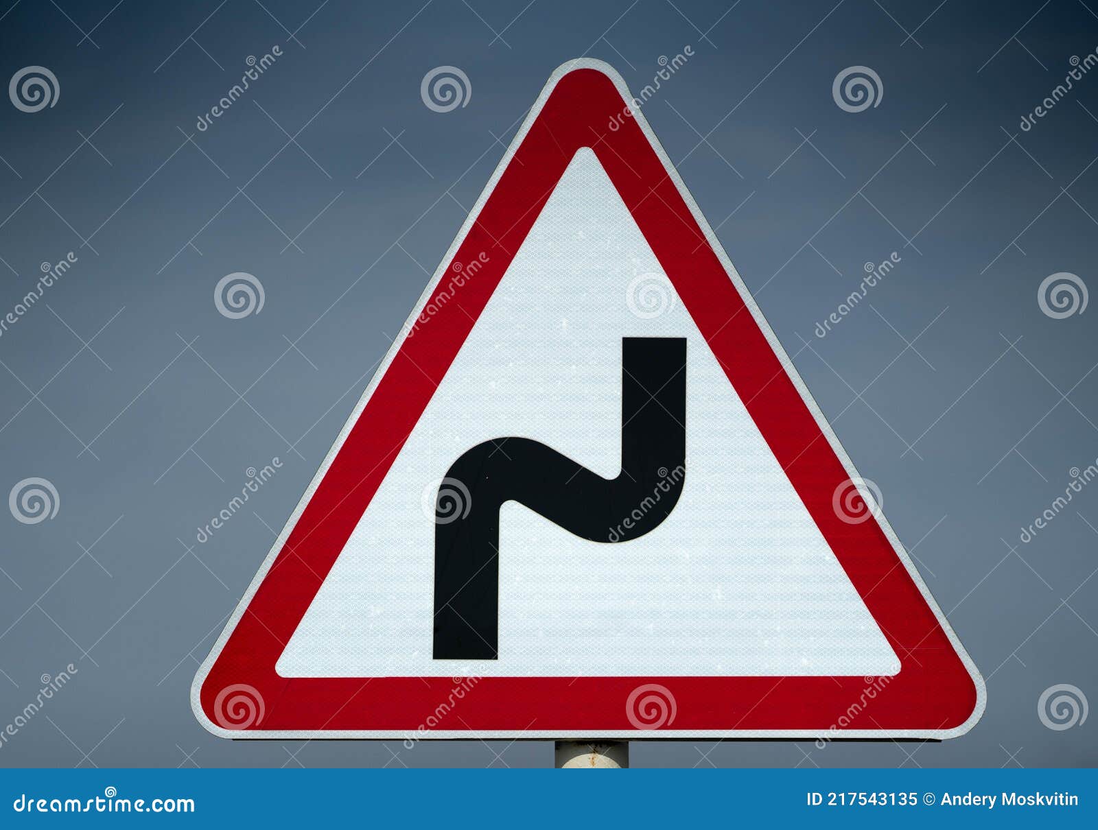 Road Sign Serpentine. Dangerous Turn Stock Image - Image of drive ...