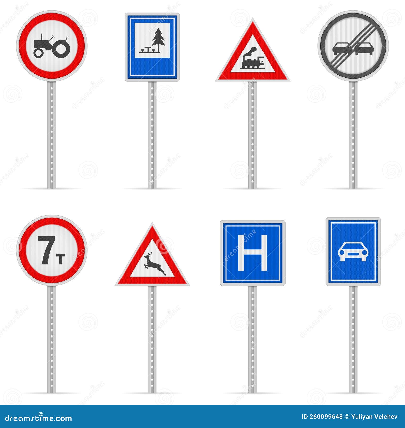 Road sign set stock vector. Illustration of travel, control - 260099648