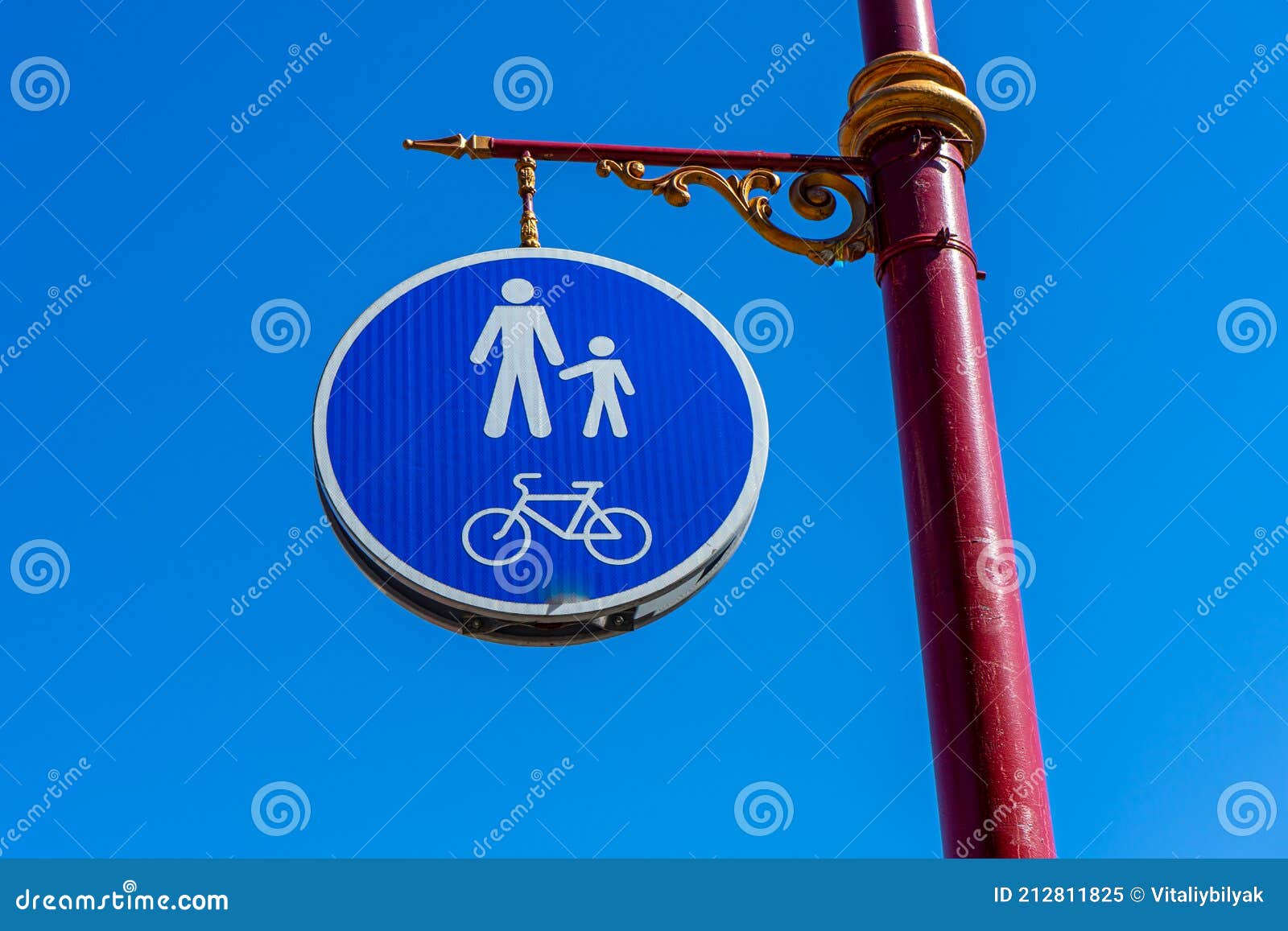 Road Sign - Shared Lane for Pedestrians and Cyclists Stock Image ...