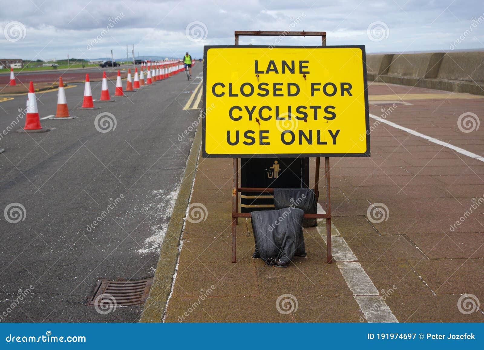 Road Sign Showing Extra Lane for Cyclists Stock Image - Image of ...