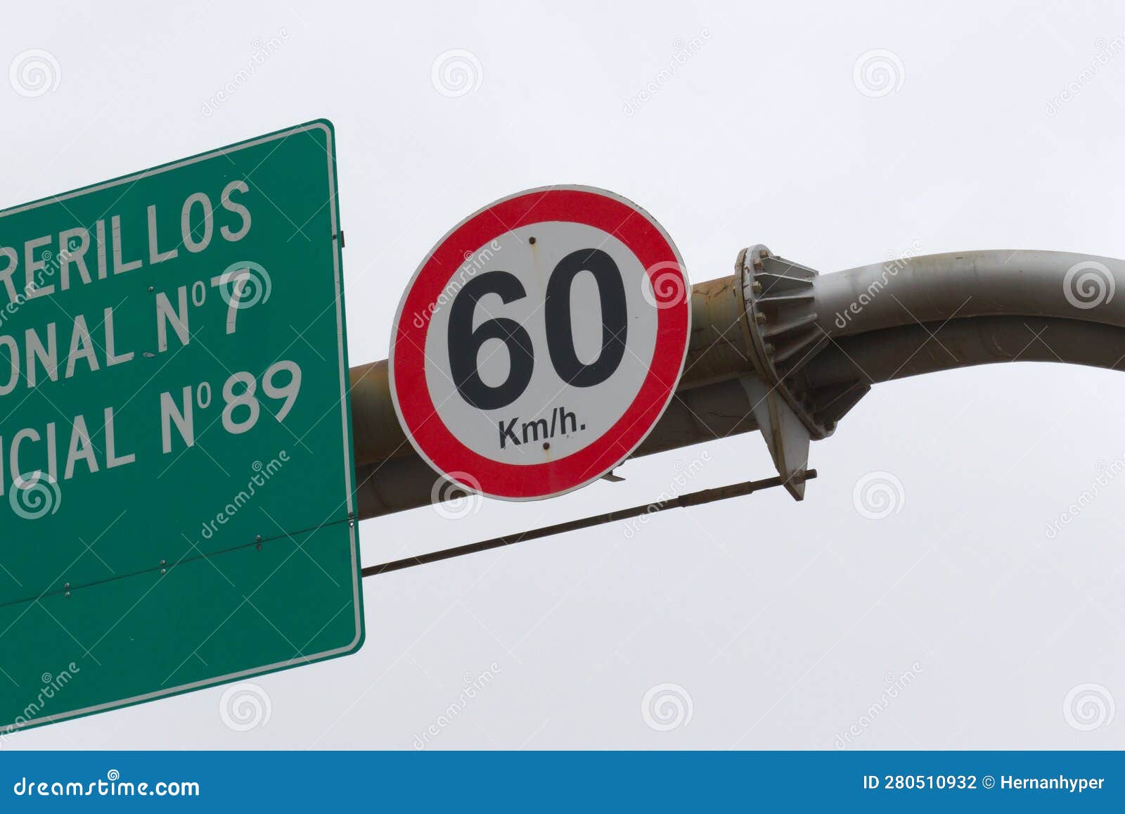 Road Sign Showing the Speed Limit in the Metric System Stock Photo ...