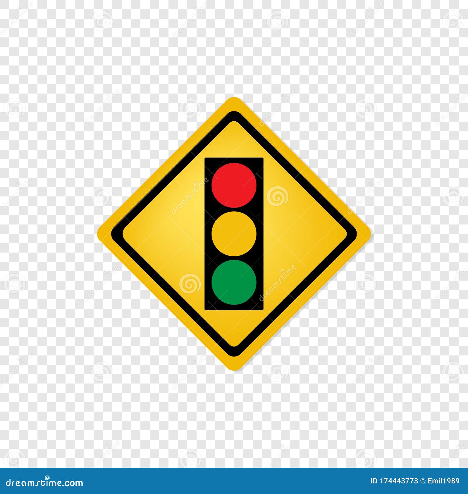 Road Sign Signal Ahead Icon Stock Illustration - Illustration of sign ...