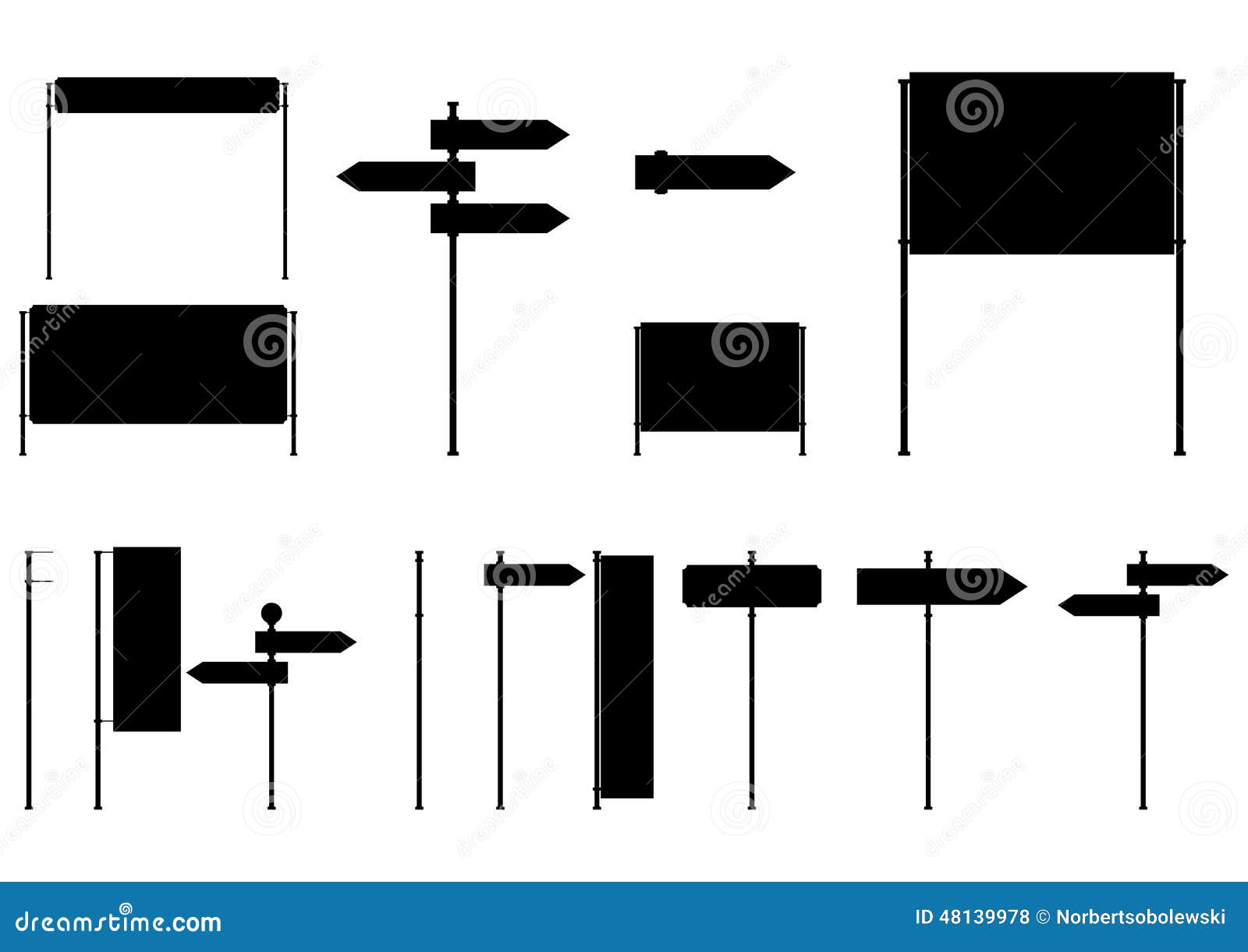 Road sign stock vector. Illustration of blank, empty - 48139978