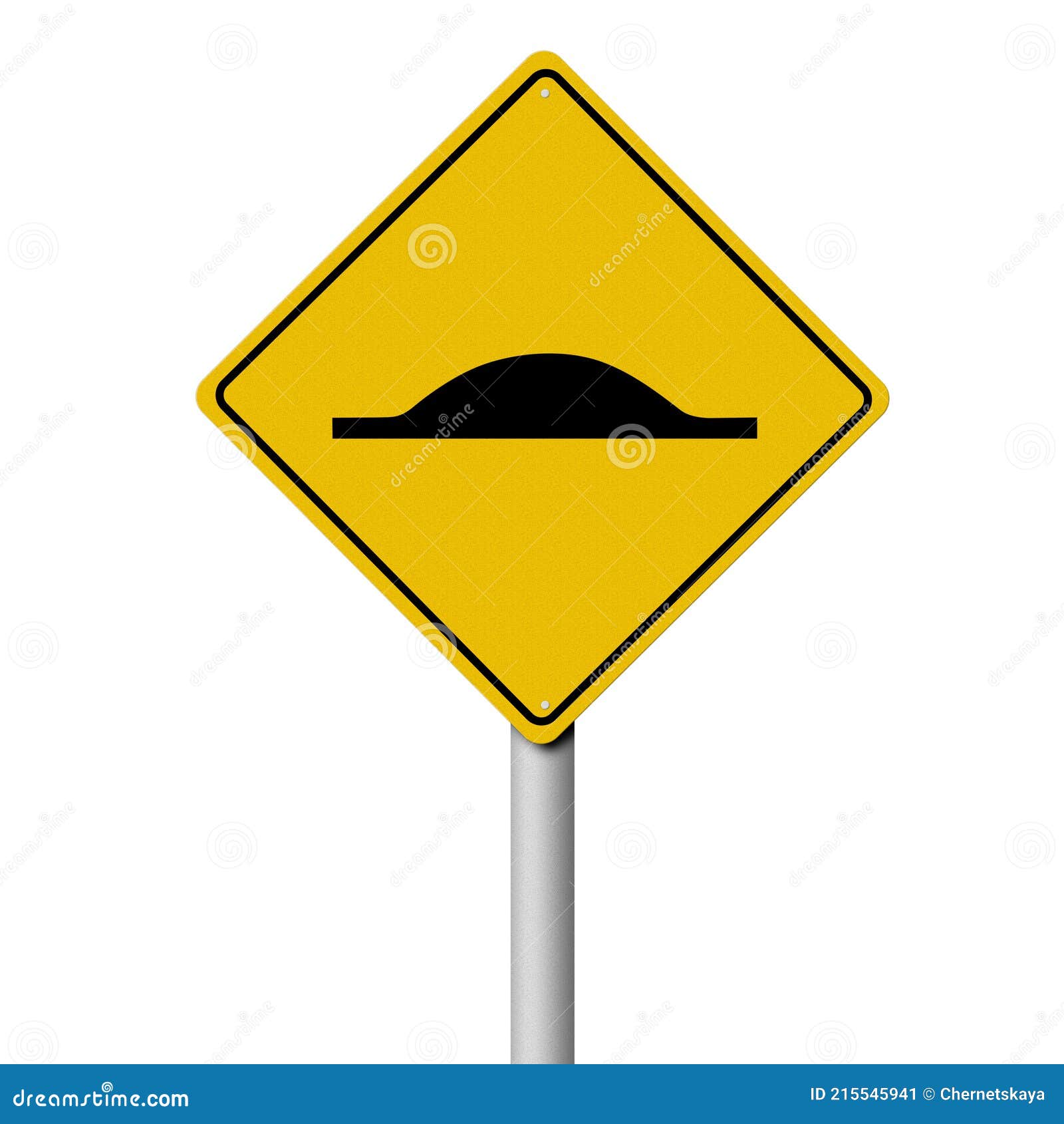 Road Sign Speed Bump Isolated on White, Illustration Stock Illustration ...