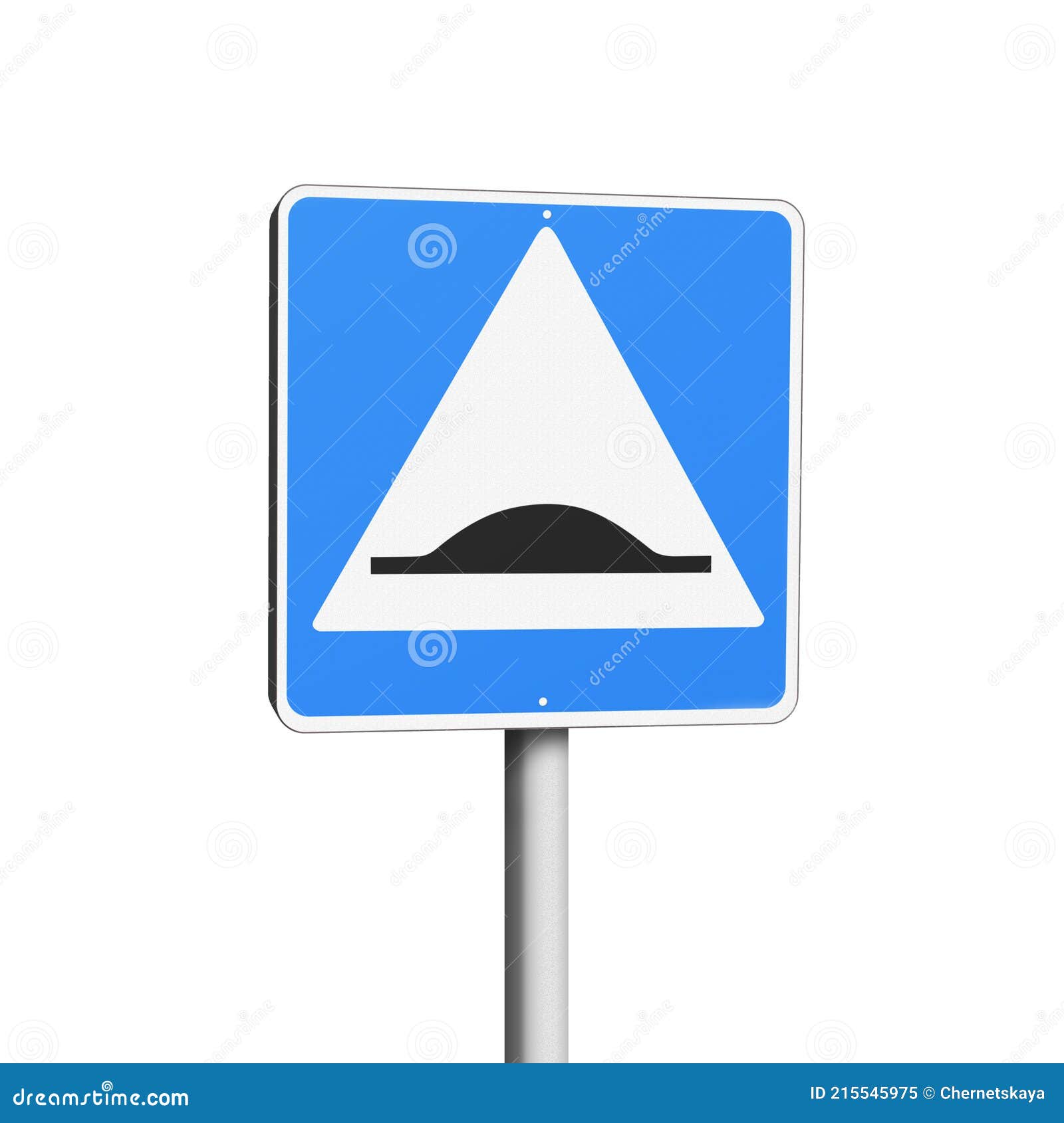 Road Sign Speed Bump Isolated on White, Illustration Stock Illustration ...