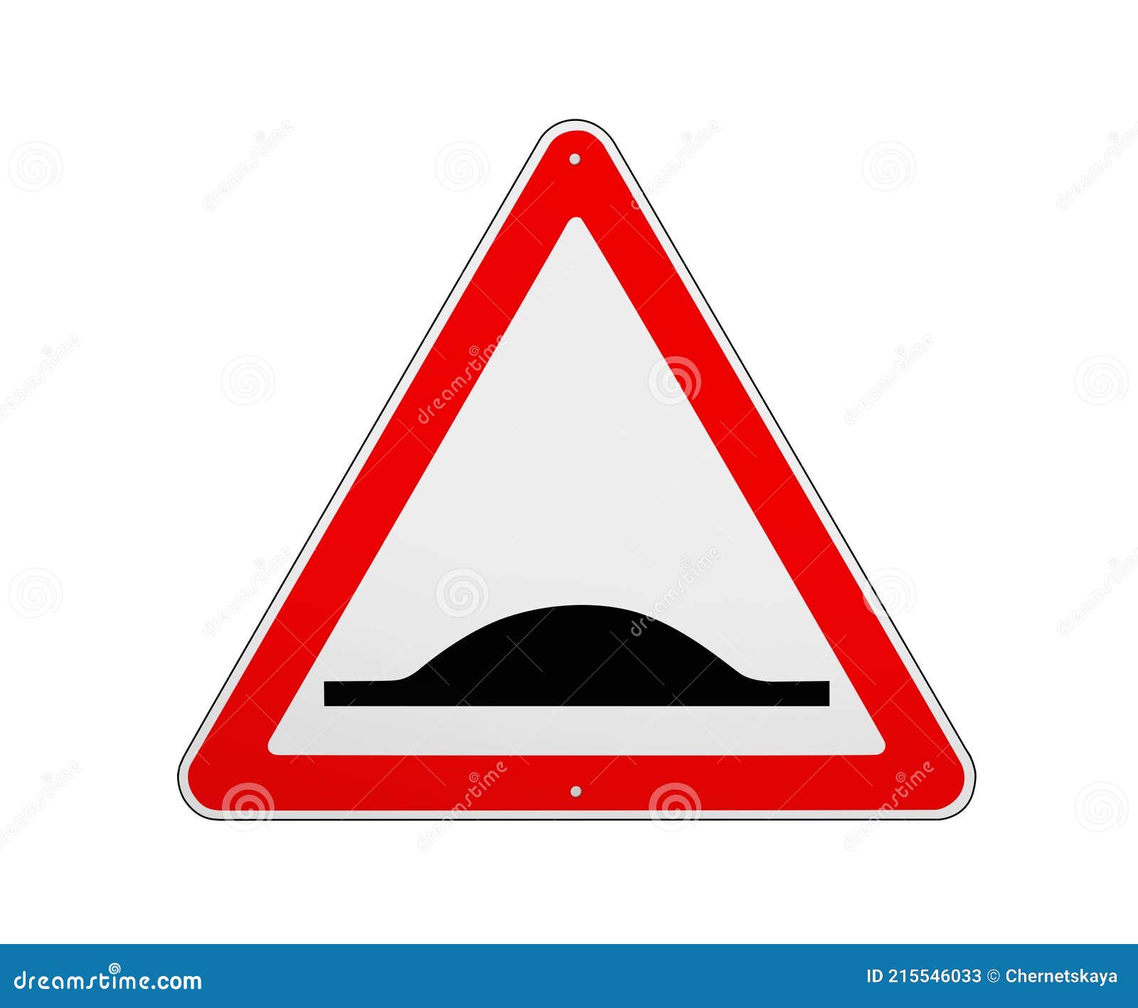 Road Sign Speed Bump Isolated on White, Illustration Stock Illustration ...