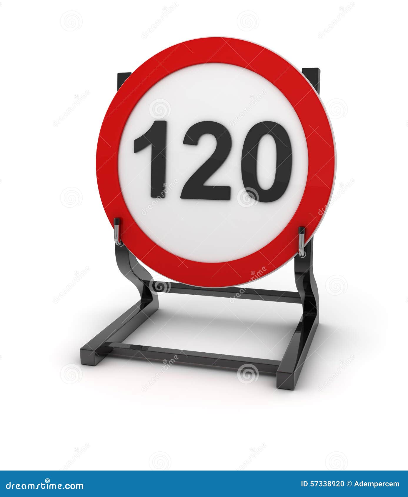 Road Sign - Speed Limit 120 Stock Illustration - Illustration of road ...