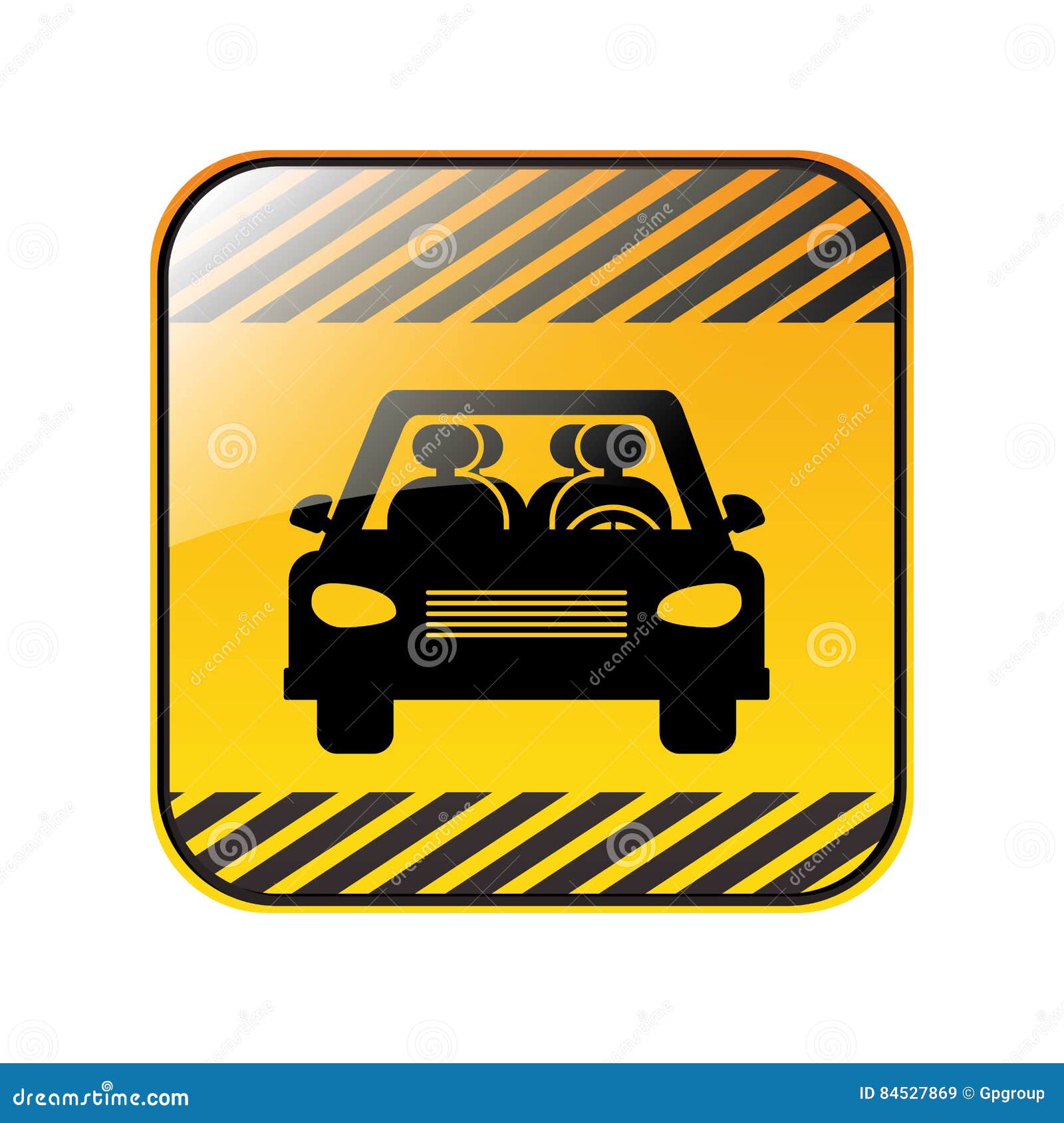 Road Sign Square of Car Crossing Stock Vector - Illustration of vector ...