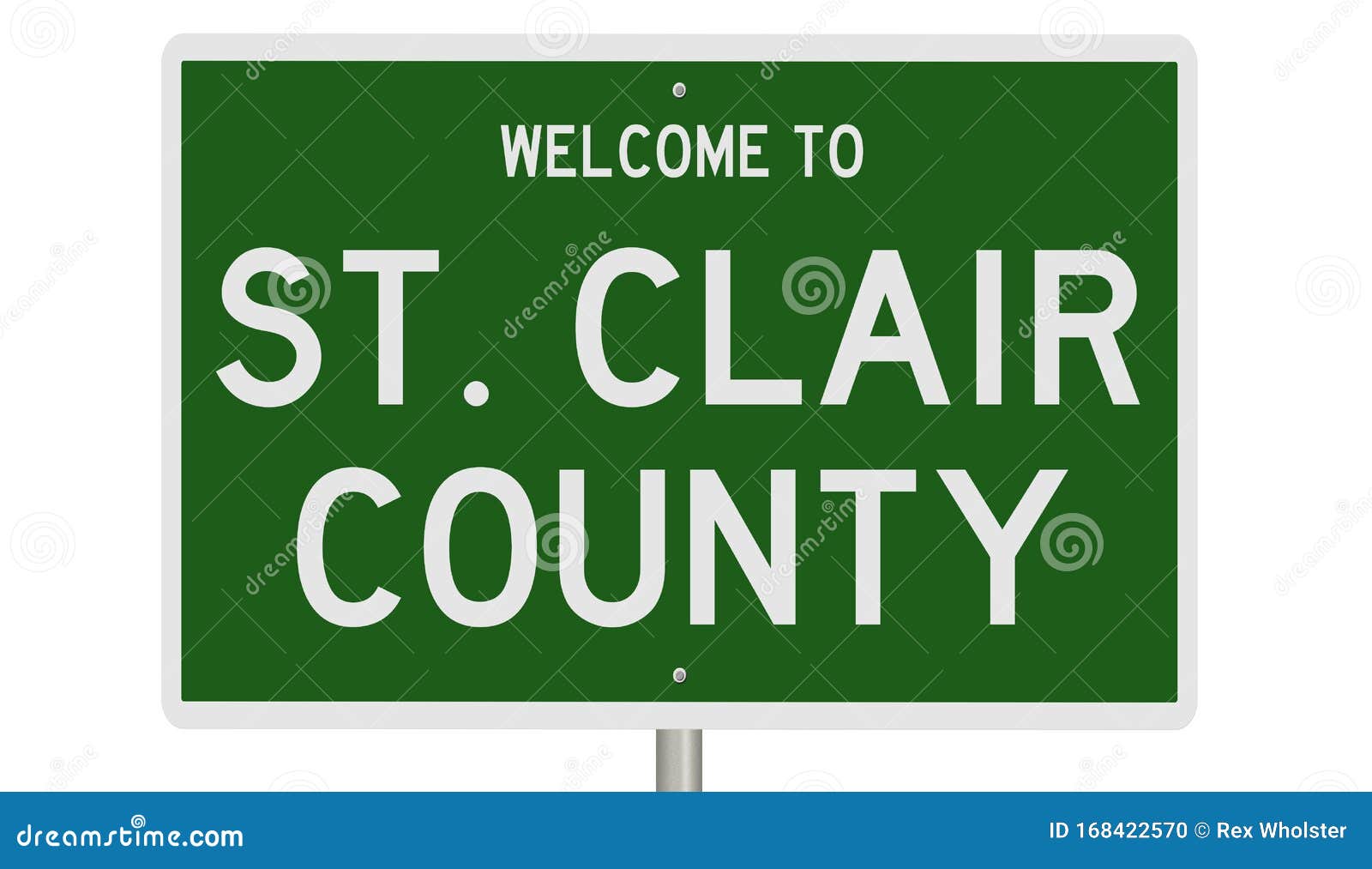 Map Of St Clair County In Michigan State On White Background. Single ...