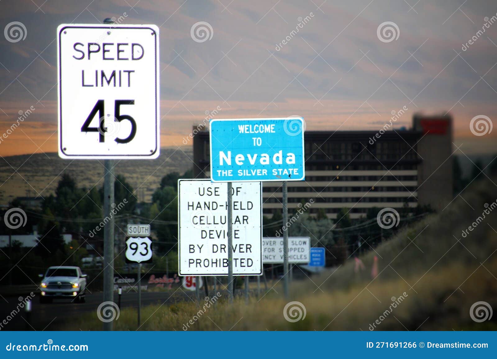 Road Sign in the State of Nevada Stock Photo - Image of highway ...