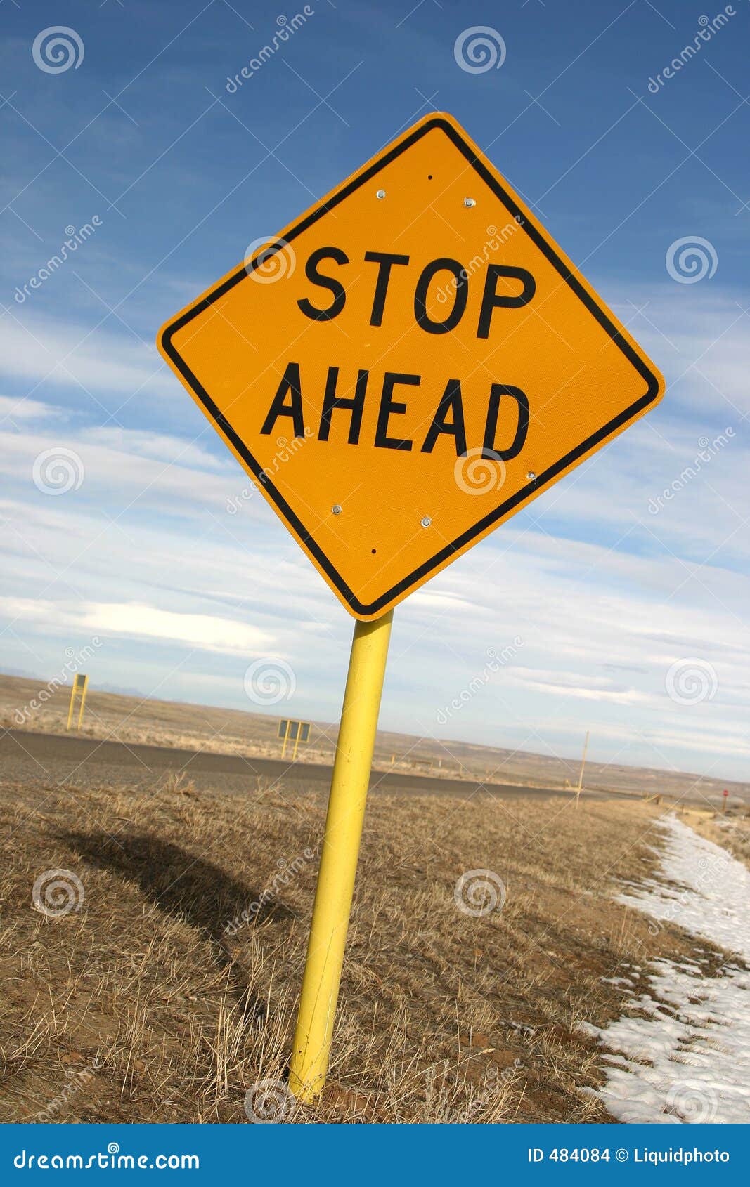 Stop Ahead Road Sign