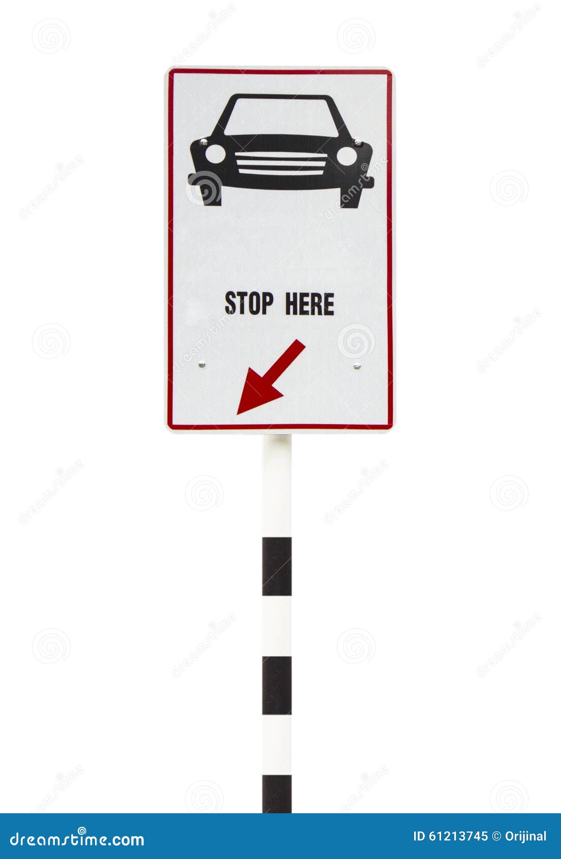Road, Sign Stop Car Isolated on White Background Stock Image - Image of ...