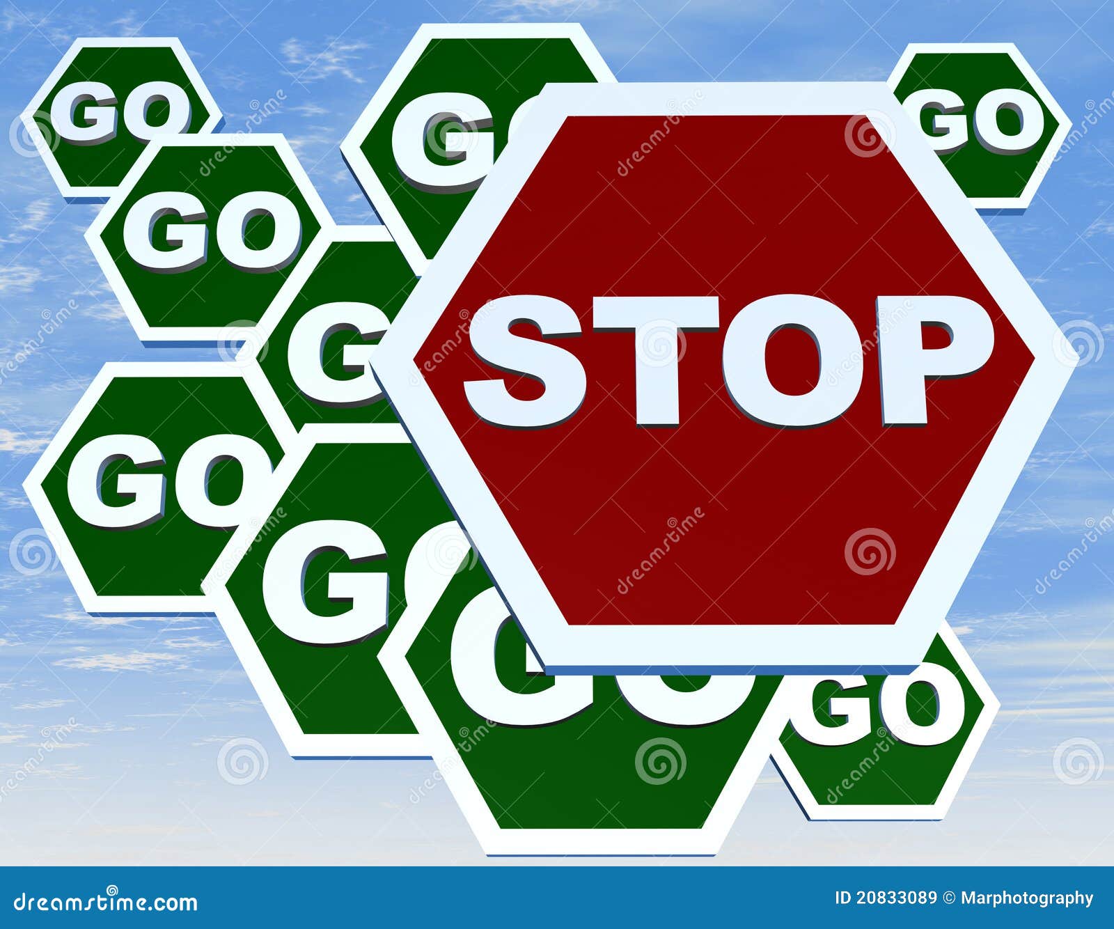 Road sign with stop and go stock illustration. Illustration of ...