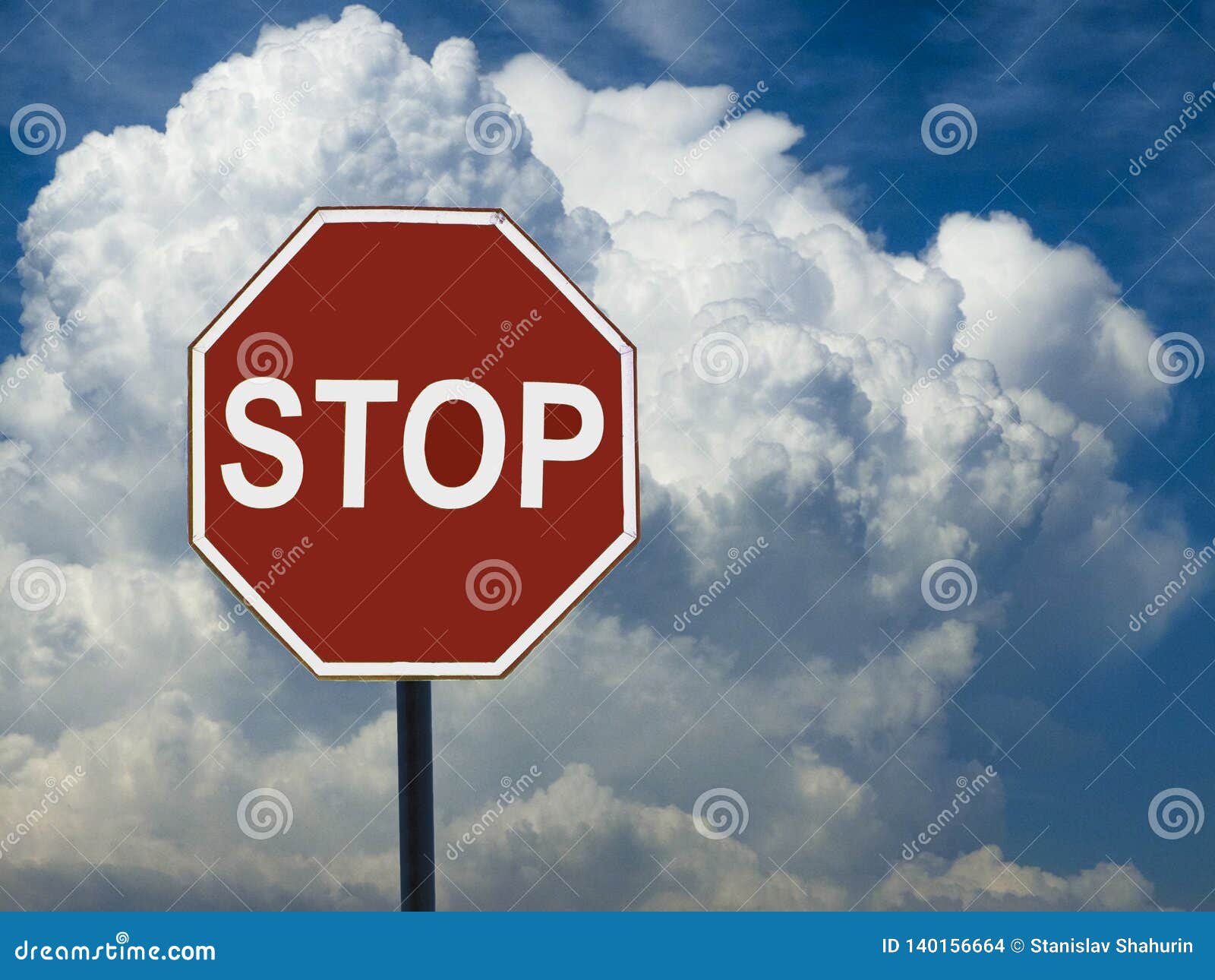 Road Sign Stop is Prohibited on the Background of the Sky with Clouds ...