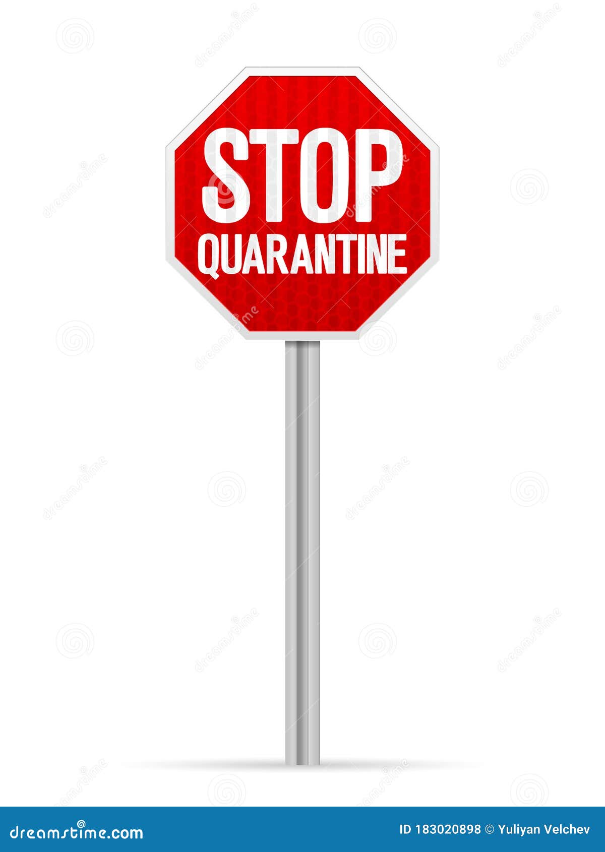 Road sign stop quarantine stock vector. Illustration of covid - 183020898