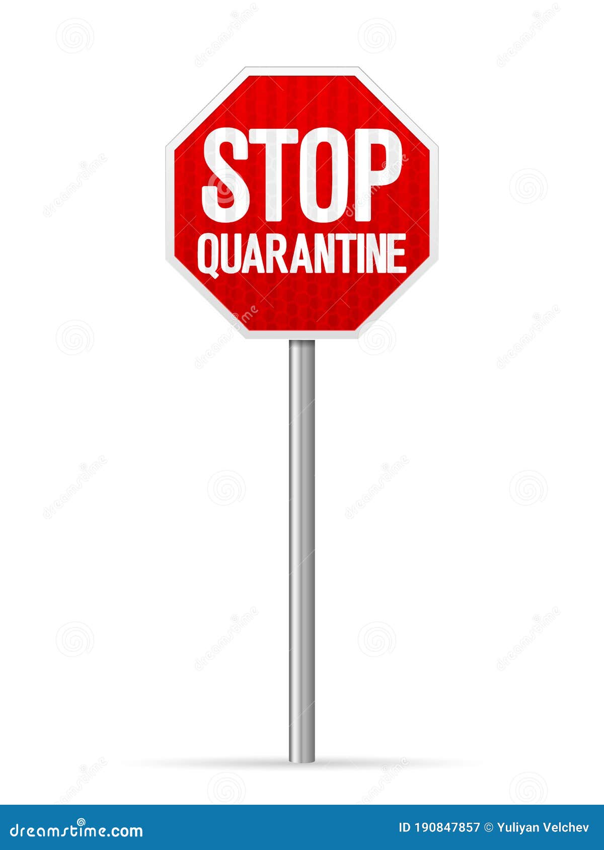 Road sign stop quarantine stock vector. Illustration of white - 190847857