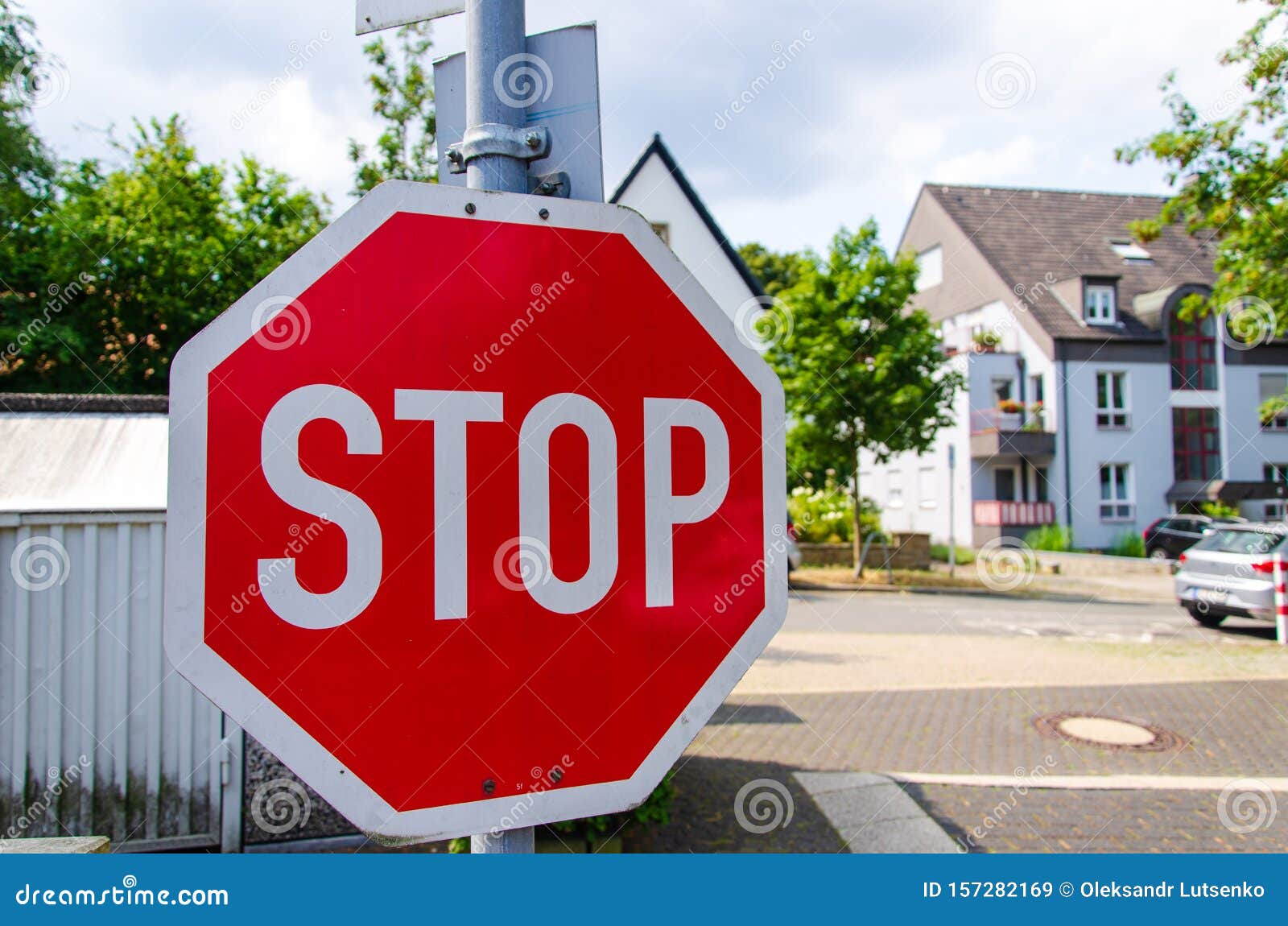 Road Sign STOP on the Street Stock Image - Image of auto, landscape ...