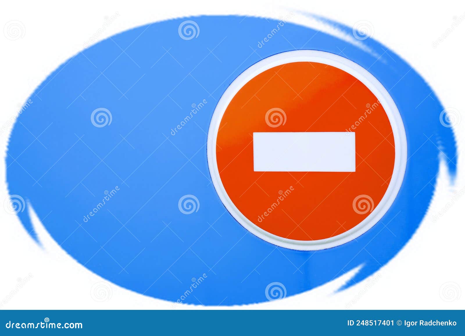 Road Sign Stop Traffic Prohibited on Blue Background Stock Image ...