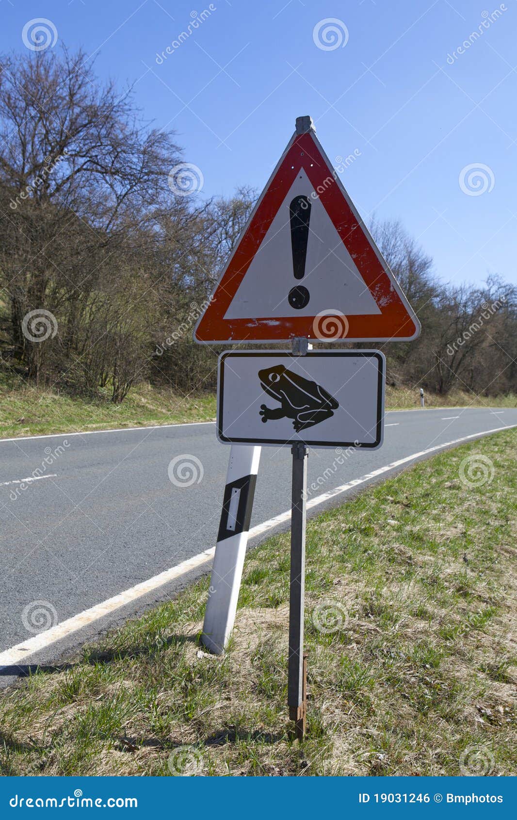 Road Sign- Take Care of Toads Stock Photo - Image of grass, animals ...