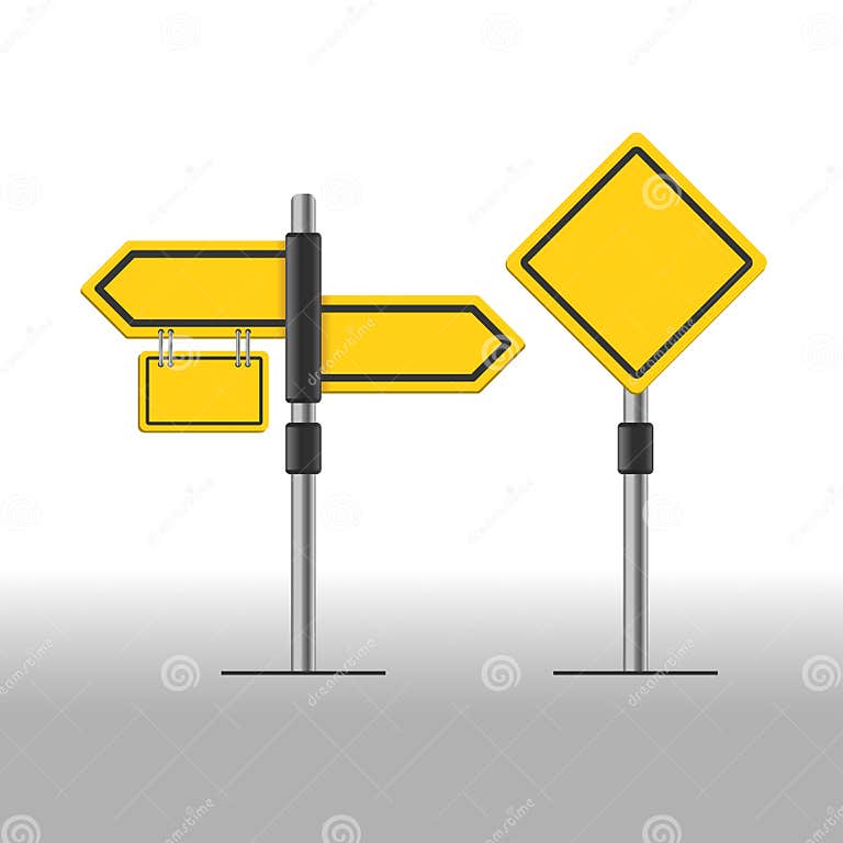 Road sign template stock vector. Illustration of post - 32589853