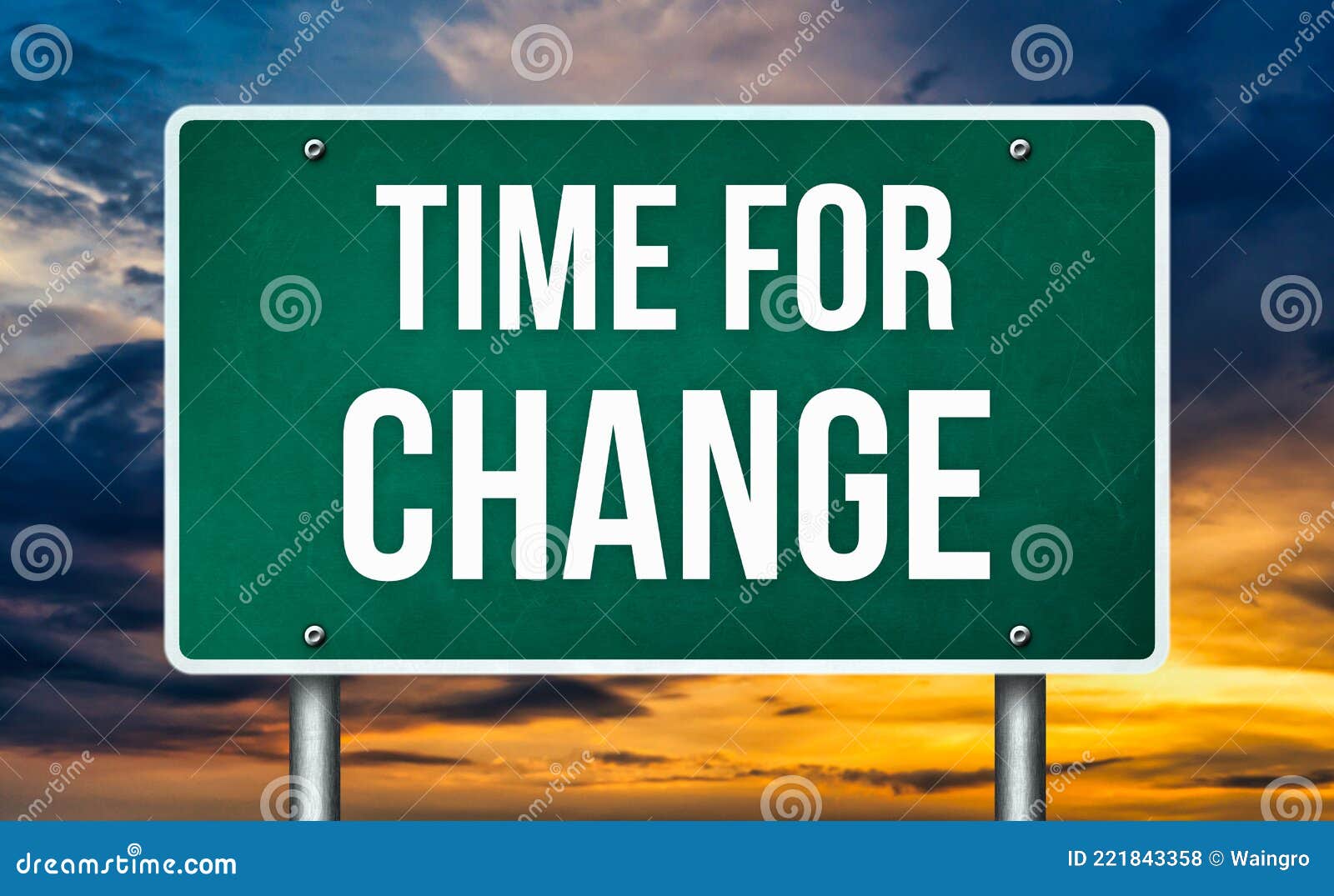 Road Sign - Time for Change Stock Illustration - Illustration of ...