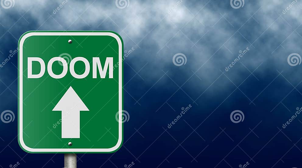 Road Sign to Doom stock image. Image of exit, disaster - 7995811