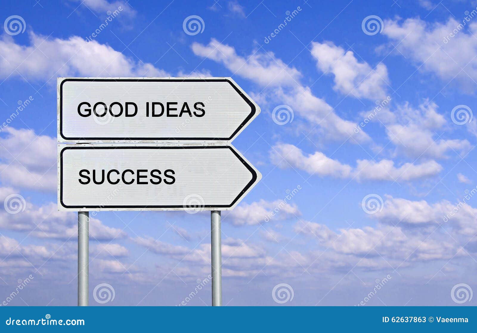 Road Sign To Good Ideas and Success Stock Image - Image of royalty ...