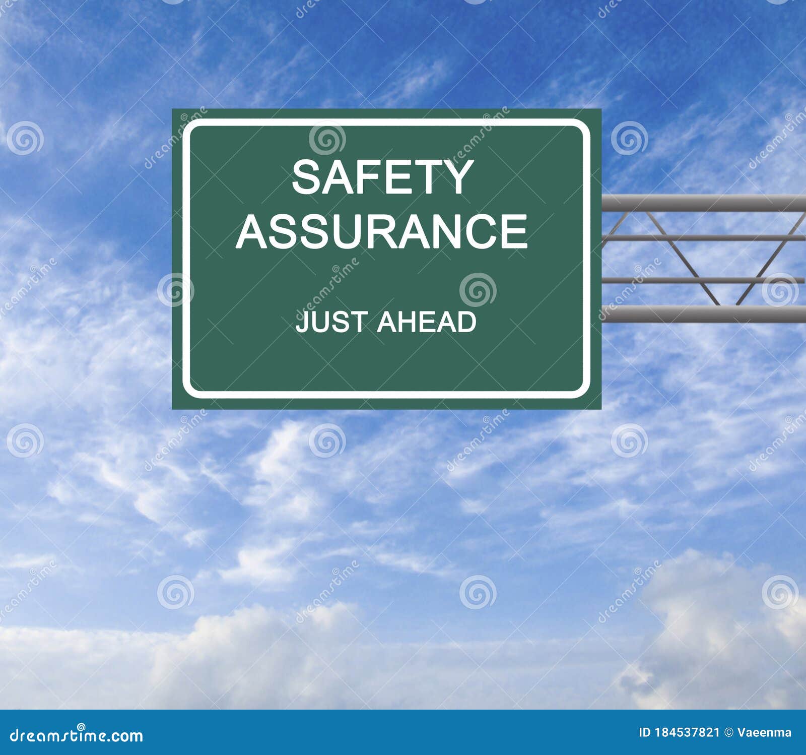 Road Sign To Safety Assurance Stock Image - Image of guidance, path ...