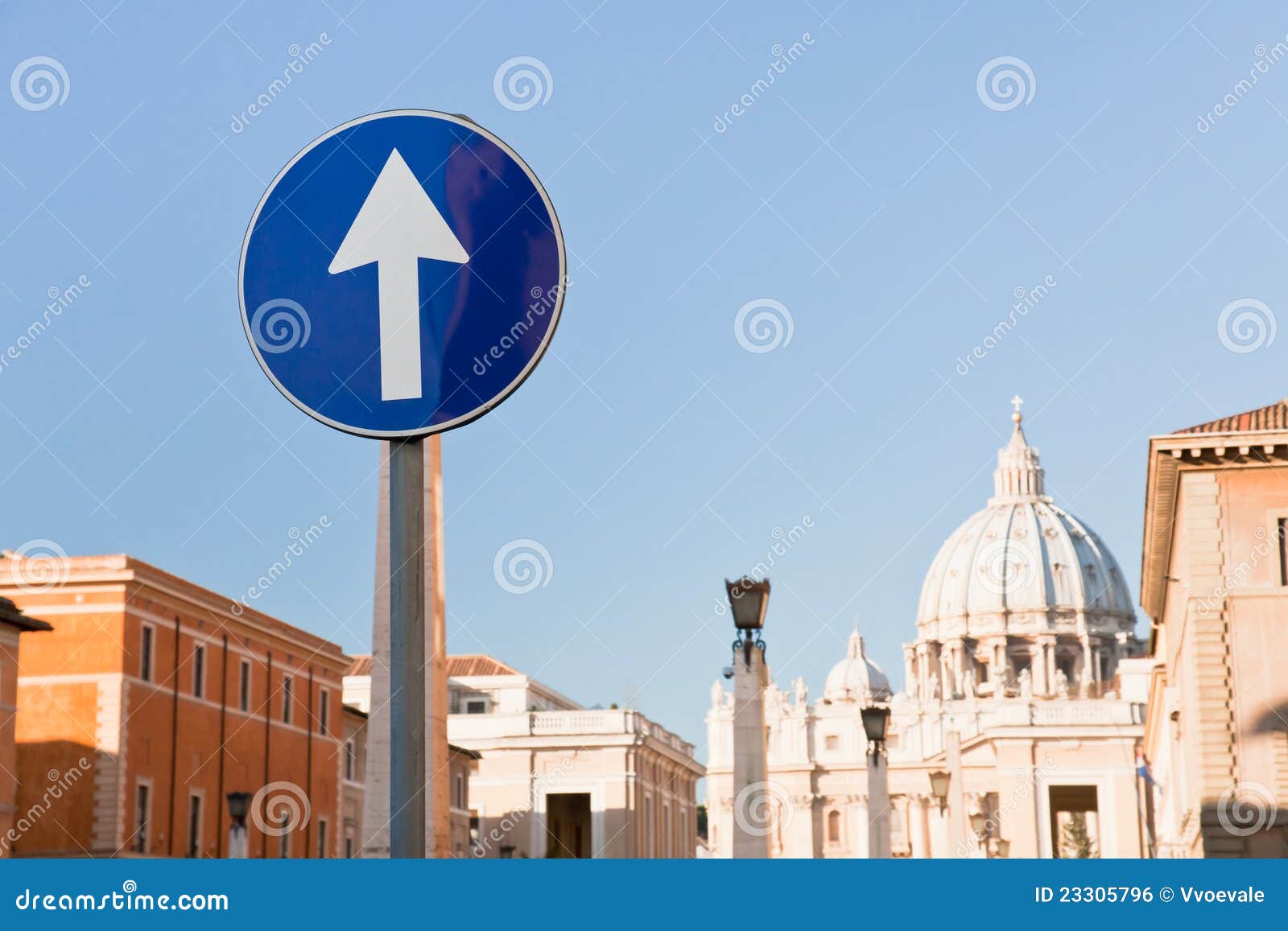 Road Sign To St Peter Basilica, Rome Stock Photo - Image of city, roman ...
