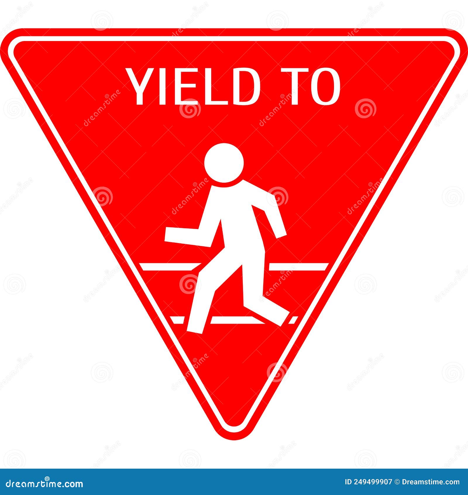 A Road Sign To Yield To a Pedestrian. Stock Vector - Illustration of ...