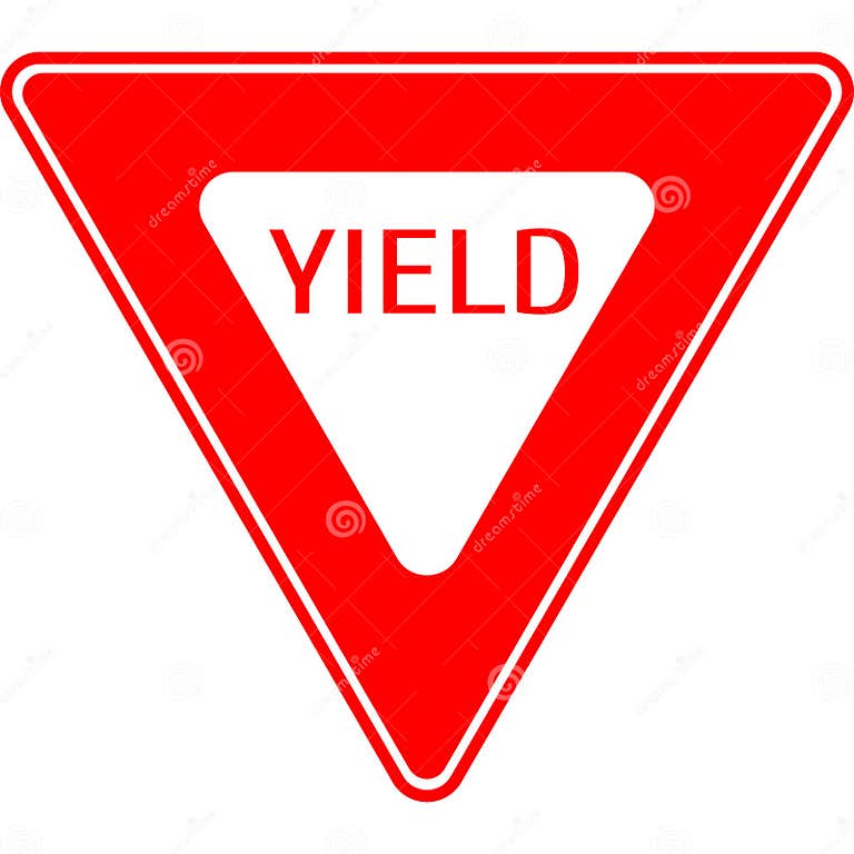A Road Sign To Yield. Vector Image. Stock Vector - Illustration of give ...