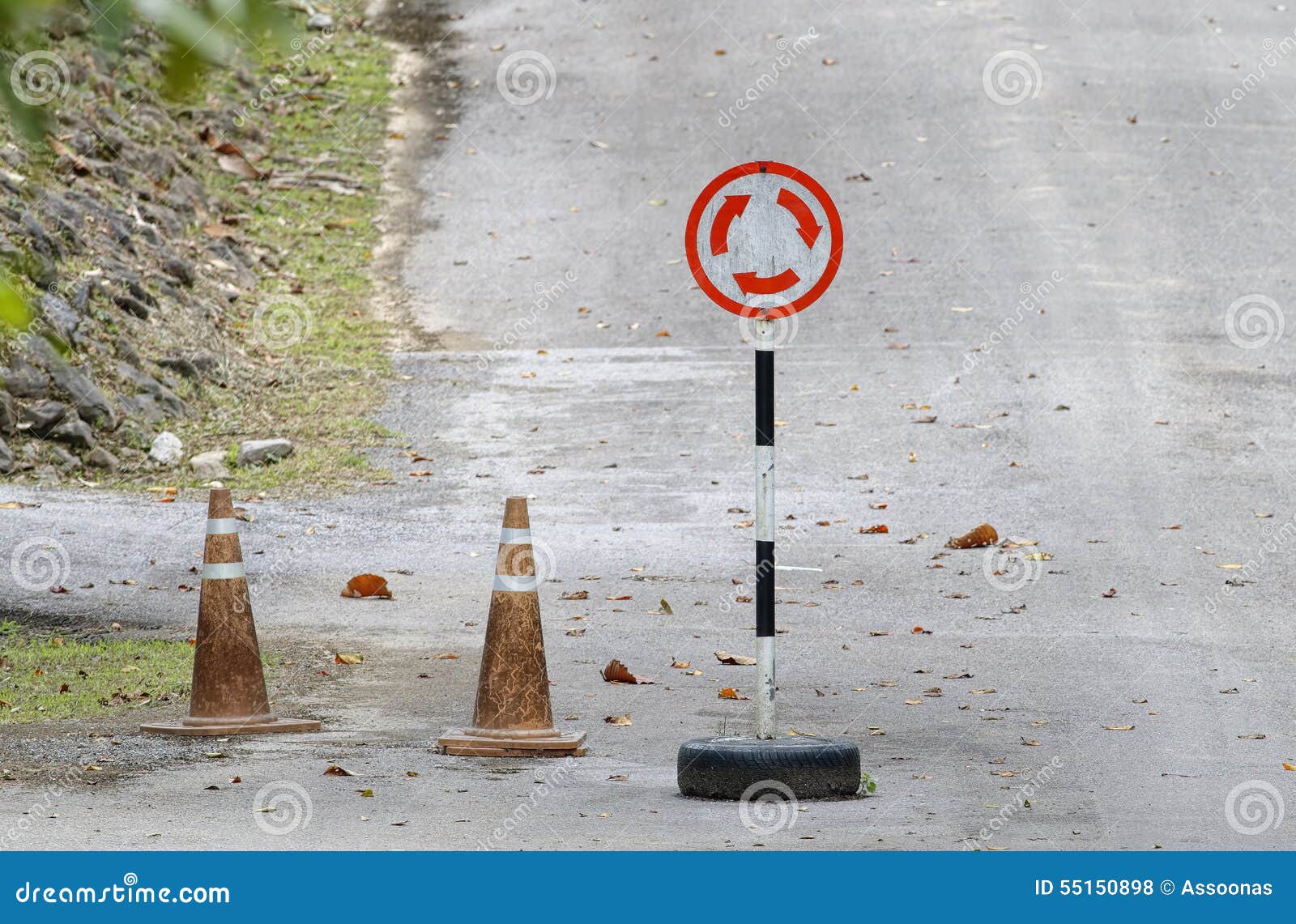 Road sign traffic rotary stock photo. Image of signal - 55150898