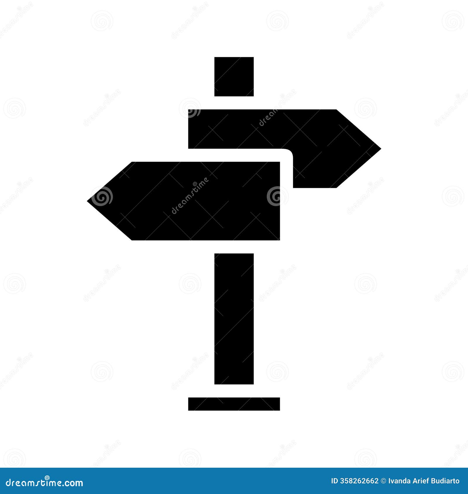 Road Sign with Two Blank Arrows. Concept of Choice, Direction, and ...