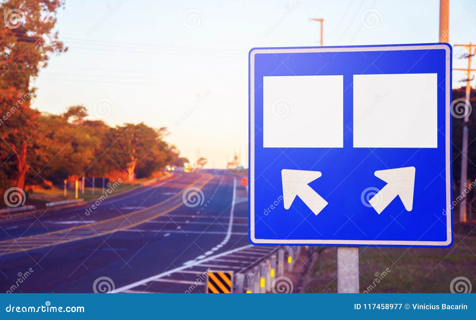 Road Sign with Two Blank Spaces for Text Stock Image - Image of choose ...