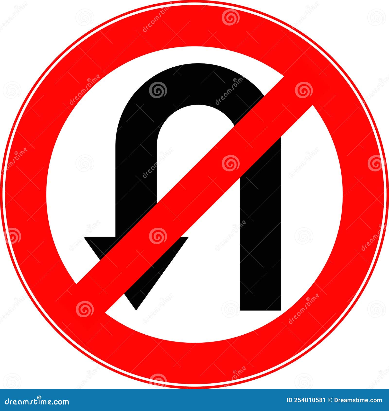 Road Sign U Turn is Prohibited. Vector Image Stock Vector ...