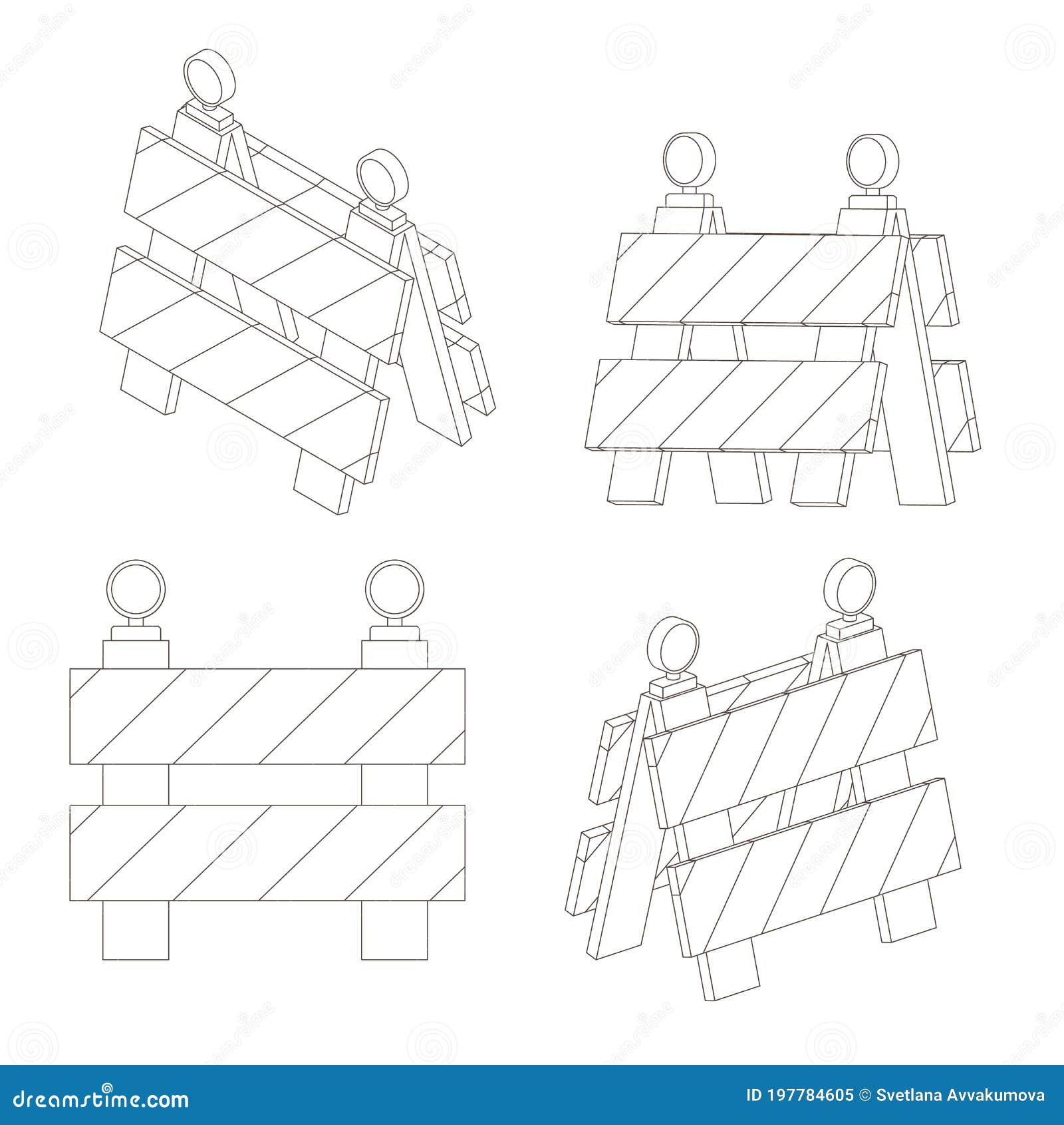 Road Sign Under Construction. Fine Lines Stock Vector - Illustration of ...