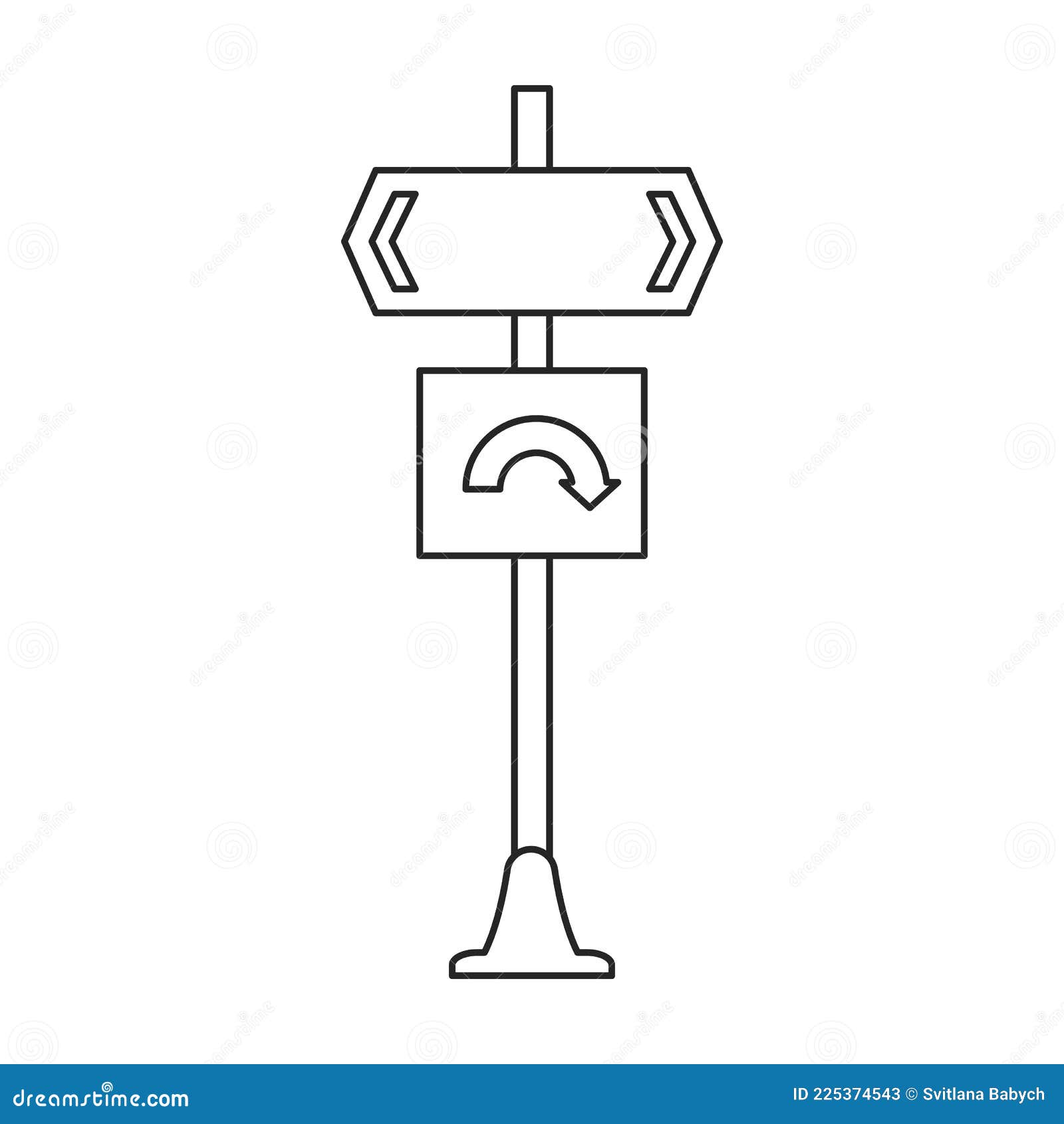 Road Sign Vector Icon.Outline Vector Icon Road Sign Isolated on White ...