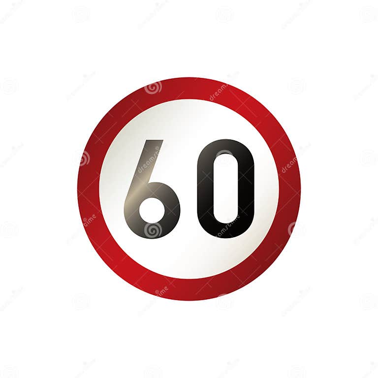 60 Road Sign. Vector Illustration Decorative Design Stock Vector ...