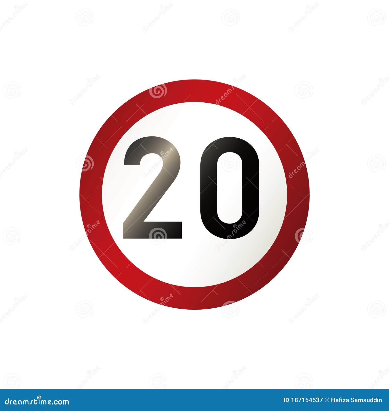 20 Road Sign. Vector Illustration Decorative Design Stock Vector ...
