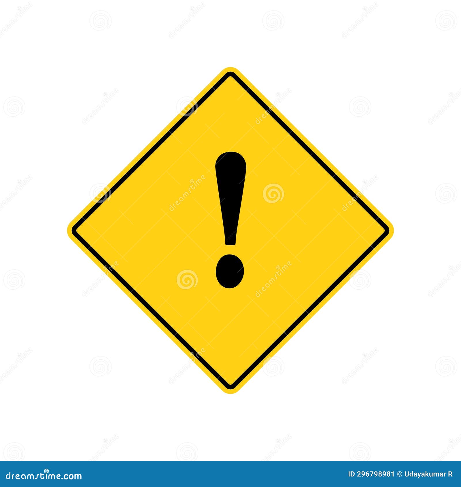 Road Sign Warning or Attention Caution Sign with Exclamation Mark Flat ...