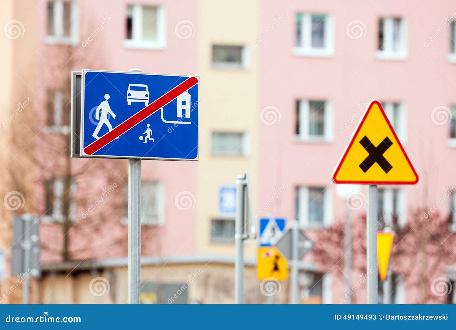 Road sign warning stock image. Image of bright, bicycle - 49149493
