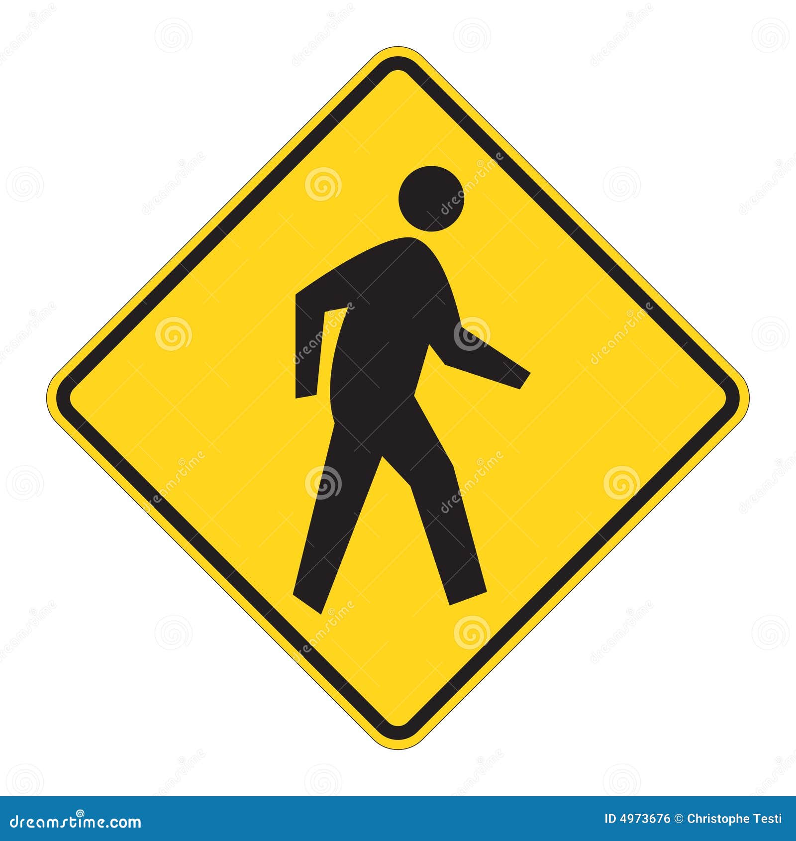 Road Sign Warning - Pedestrian Stock Vector - Illustration of ...