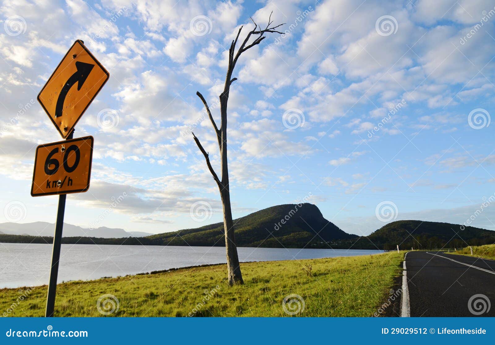 Road Sign Warning People of Bendy Roads Ahead Stock Photo - Image of ...