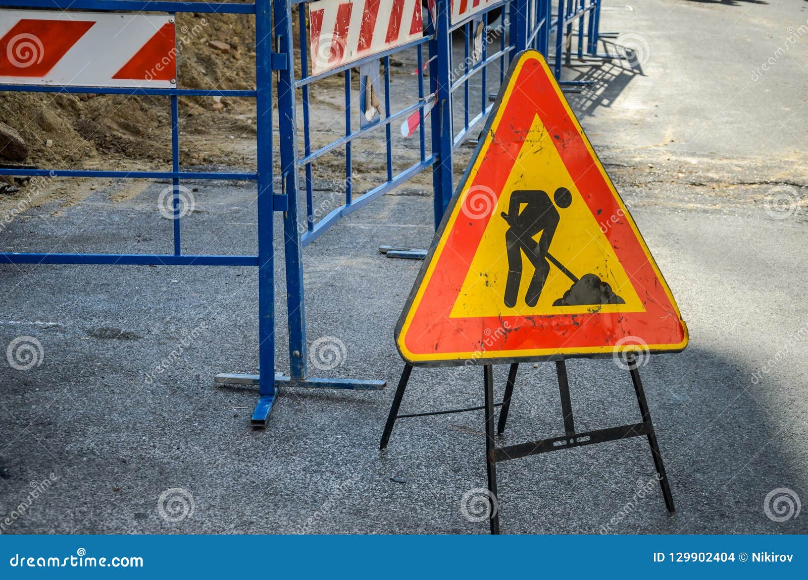 Road Sign Warning about Repair Work Stock Photo - Image of traffic ...